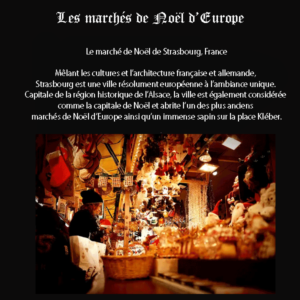LES MARCHES DE NOEL STRASBOURG FRANCE